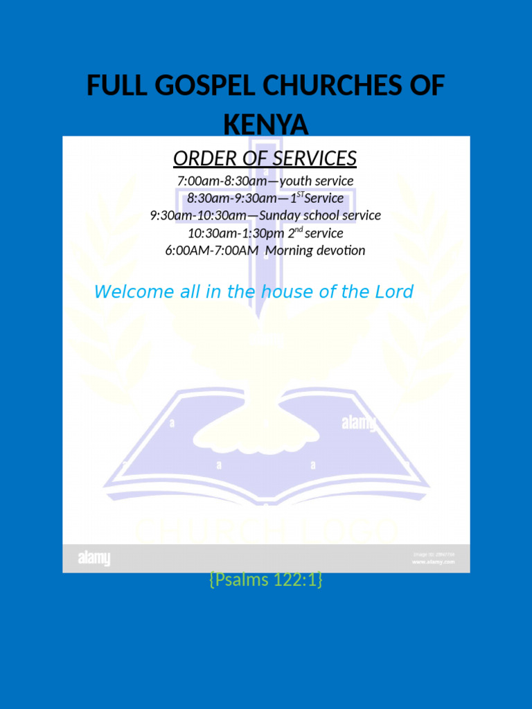 Full Gospel Churches of Kenya Services | PDF