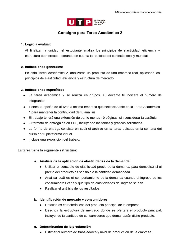 TA2 - INDICACIONES Y ESCALA DE VALORACIÓN - AN23 - Docx | PDF | Elasticidad (economía) | Mercado ...