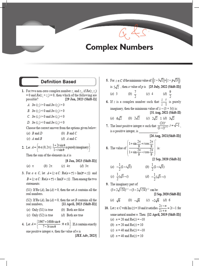 Note 24 Jan 2025 | PDF | Complex Number | Mathematical Analysis