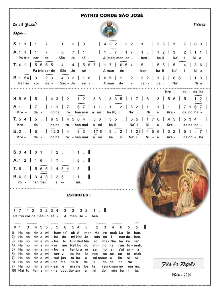Letra da Canção "Patris Corde" | PDF