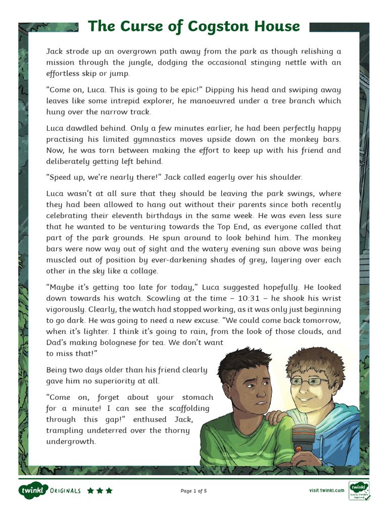 The Curse of Cogston House Differentiated Reading Comprehension ...