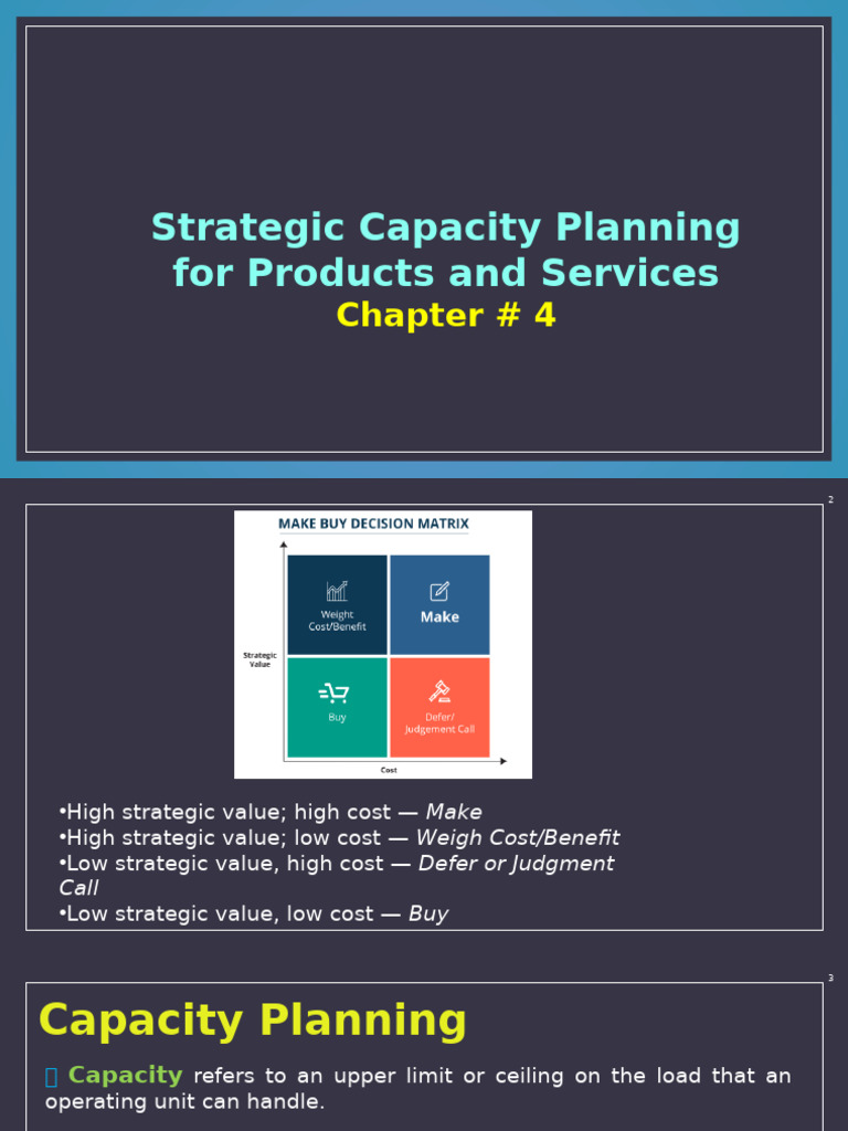 Engineering Management - Chapter 4 - Strategic Capacity Planning For ...