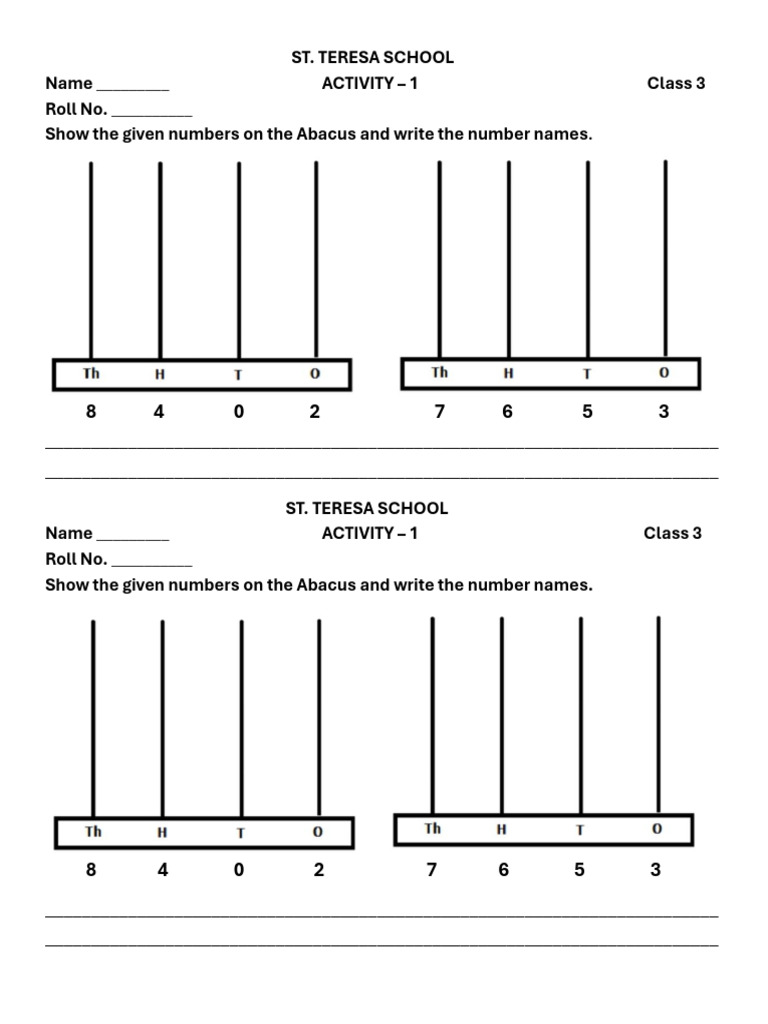 Abacus Activity | PDF