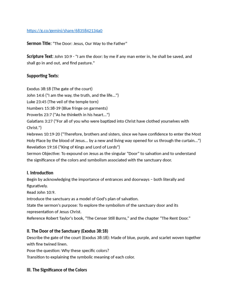 Homiletics_Expository Sample Outline | PDF | Jesus | Salvation