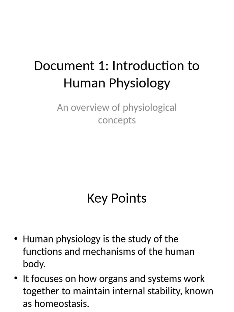 Document 1 Introduction To Human Physiology | PDF