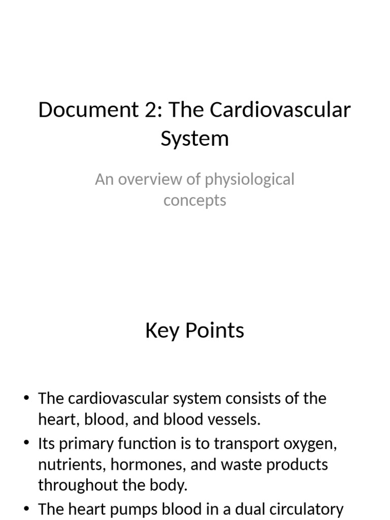 Document 2 The Cardiovascular System | PDF