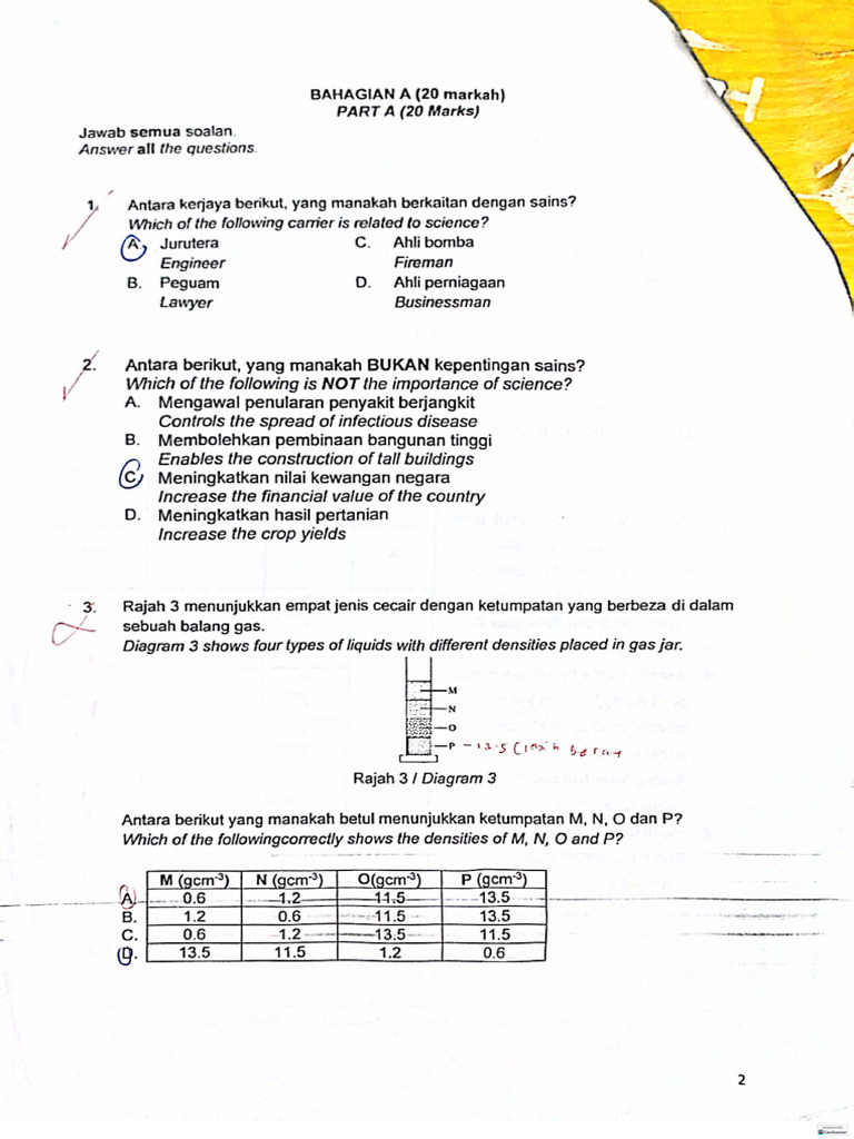 Contoh Soalan PPT Sains Ting 3 | PDF