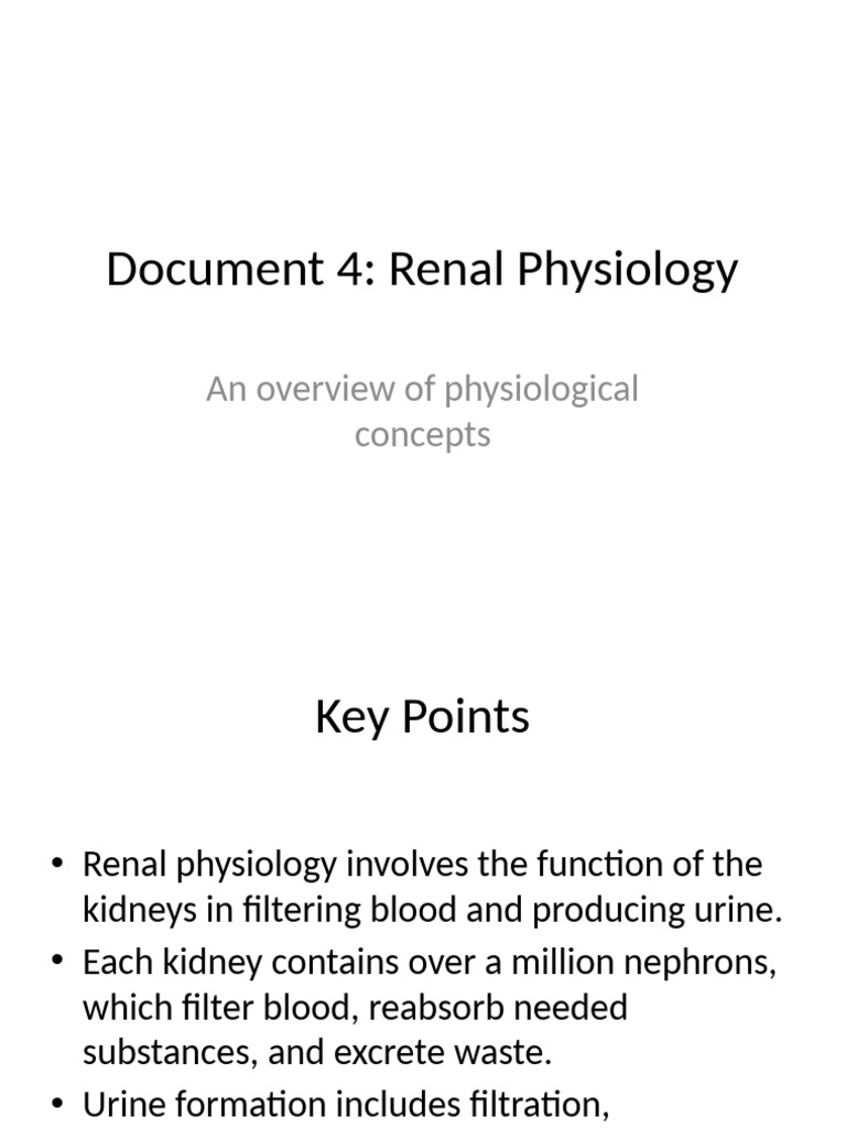 Document 4 Renal Physiology | PDF