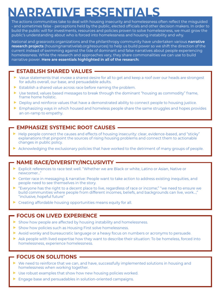 Homelessness Narrative Essentials | PDF | Homelessness | Social Psychology