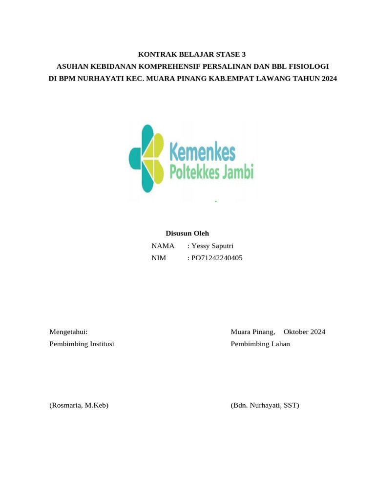 Kontrak Belajar Kebidanan 2024/2025 | PDF
