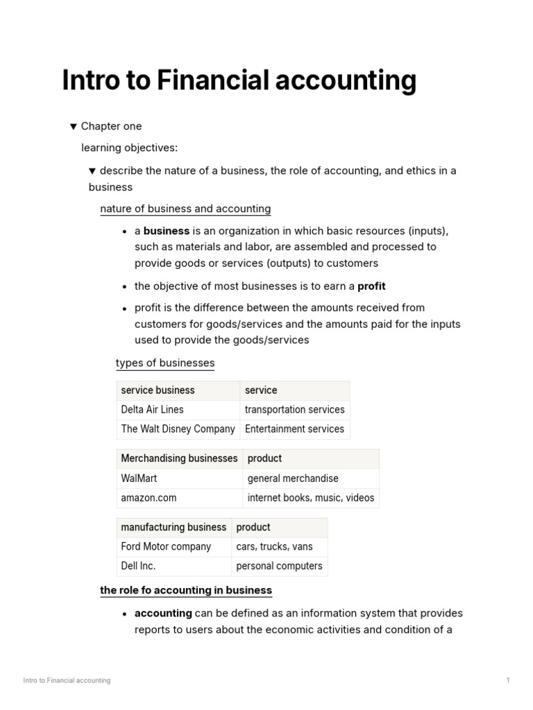 Intro To Financial Accounting Notes | PDF | Generally Accepted ...