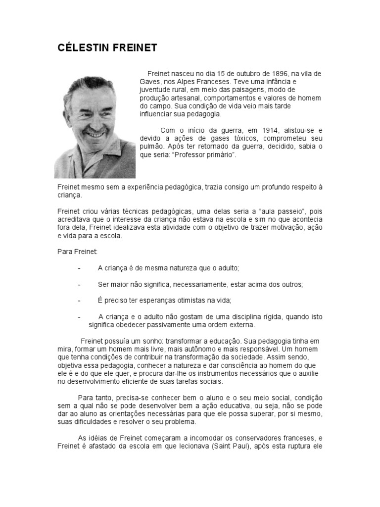 Celestin Freinet | PDF | Pedagogia | Science
