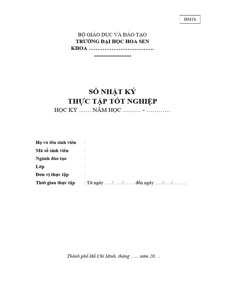 BM01b So Nhat Ky TTTN | PDF