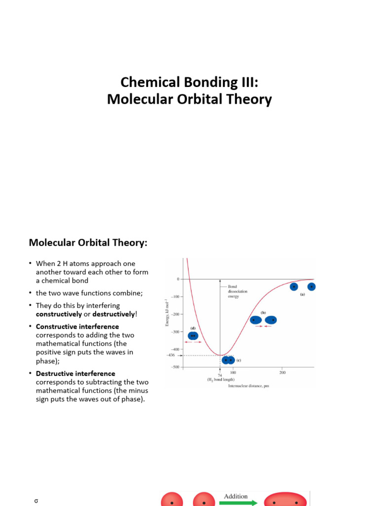 Molecular Orbital Theory | PDF | Molecular Orbital | Chemical Bond