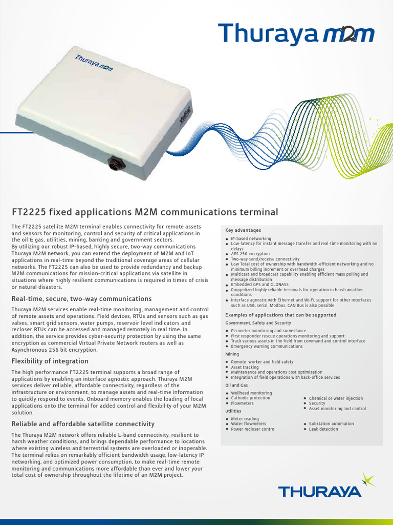 Thuraya m2m Terminal 7225 | PDF | Computer Network | Telecommunications