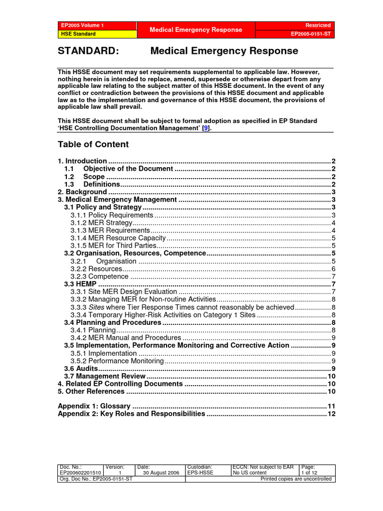 DOMUS-18280061-V1-Generiek Deel Rev4 Bijlage 13 Medical Emergency Response | PDF | Emergency ...