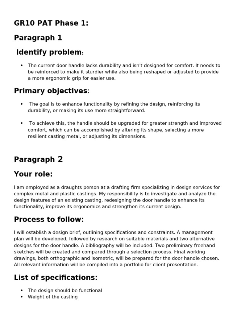 Egd Pat Phase 1 Pdf Casting Secondary Sector Of The Economy