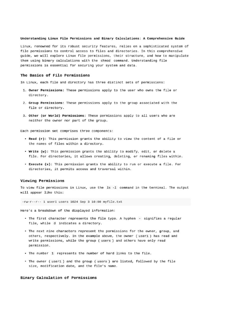 Linux File Permissions | PDF