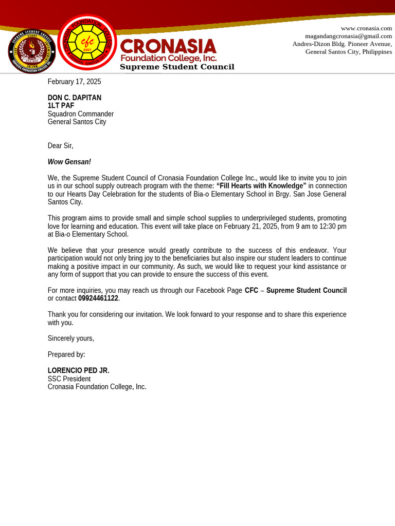 Outreach Program Letters & Program Flow | PDF