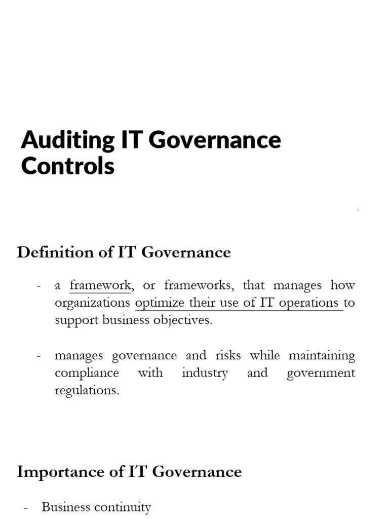 Auditing IT Governance Controls | PDF | Backup | Computer File