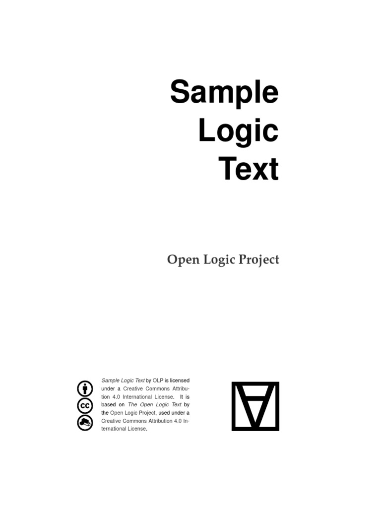 Open Logic Project: Sample Logic Text | PDF | First Order Logic | Set ...