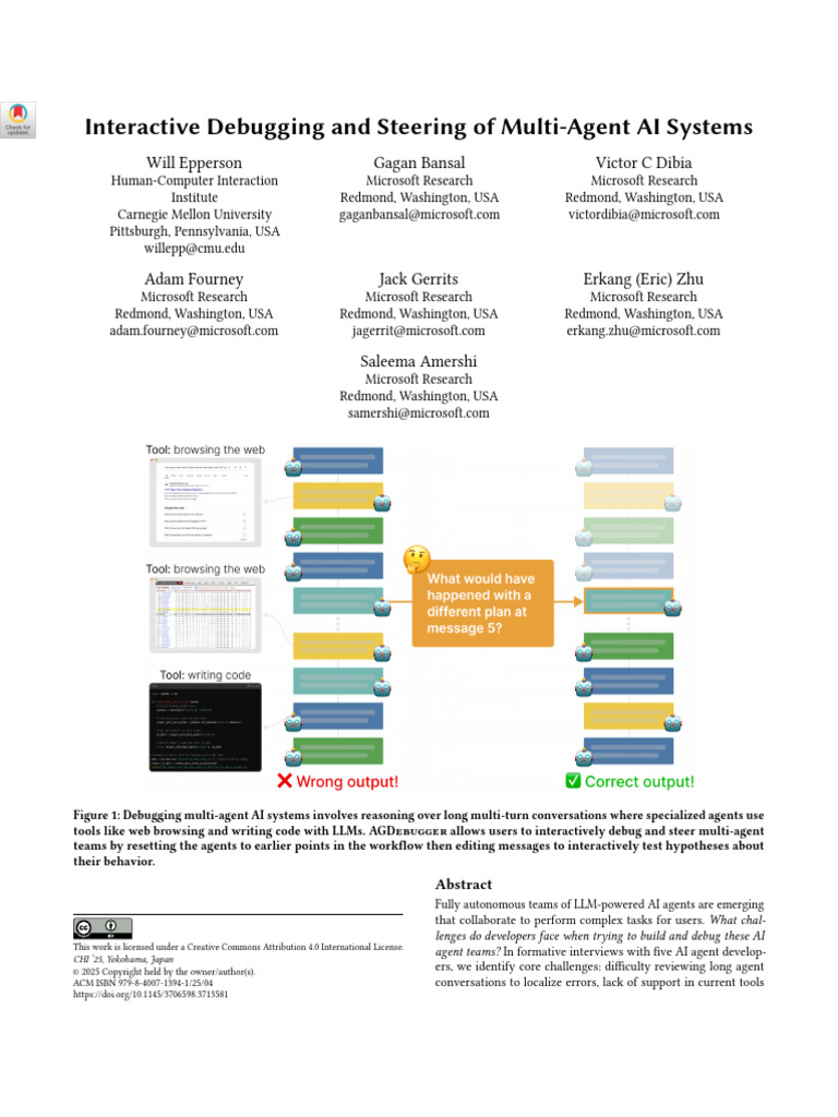 Interactive Debugging and Steering of Multi-Agent AI Systems | PDF | Debugging | Artificial ...