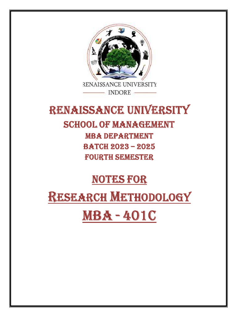 Research Methodology Notes | PDF | Sampling (Statistics) | Statistics