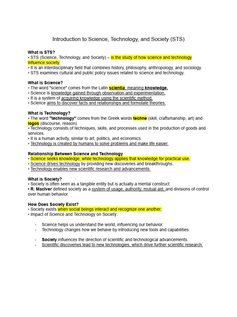 Introduction To STS | PDF