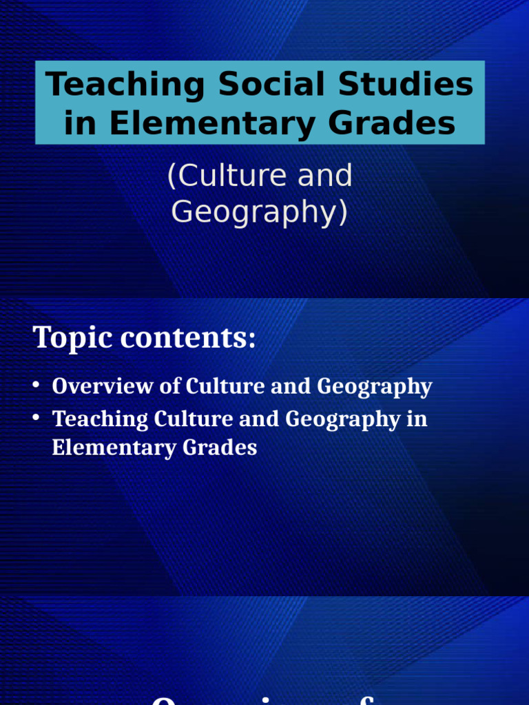 Teaching Culture and Geography in Grades | PDF | Geography | Learning