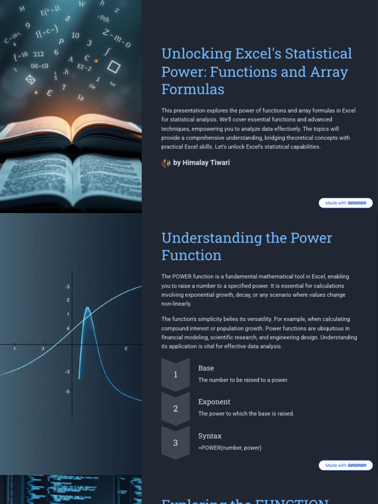 Unlocking Excels Statistical Power Functions and Array Formulas | PDF | Statistics | Mode ...