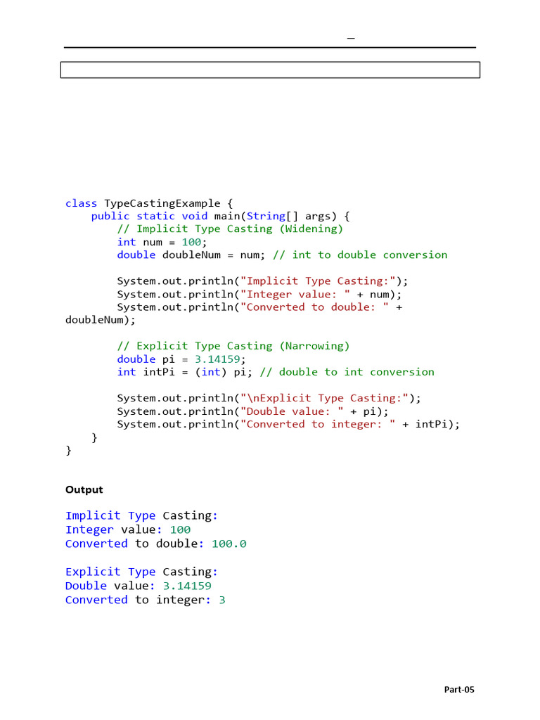 Lab05 TypeCastingIFElseSwitch | PDF | Integer (Computer Science) | Mathematical Logic