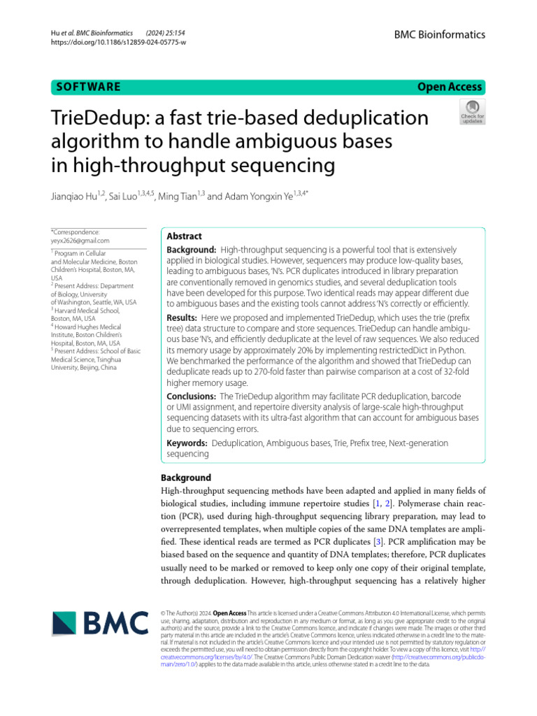 TrieDedup - A Fast Trie-Based Deduplication Algorithm To Handle ...