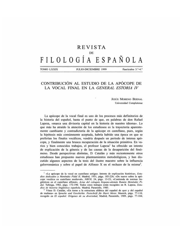 Estudio sobre la apócope en español | PDF | Palabra | Vocal