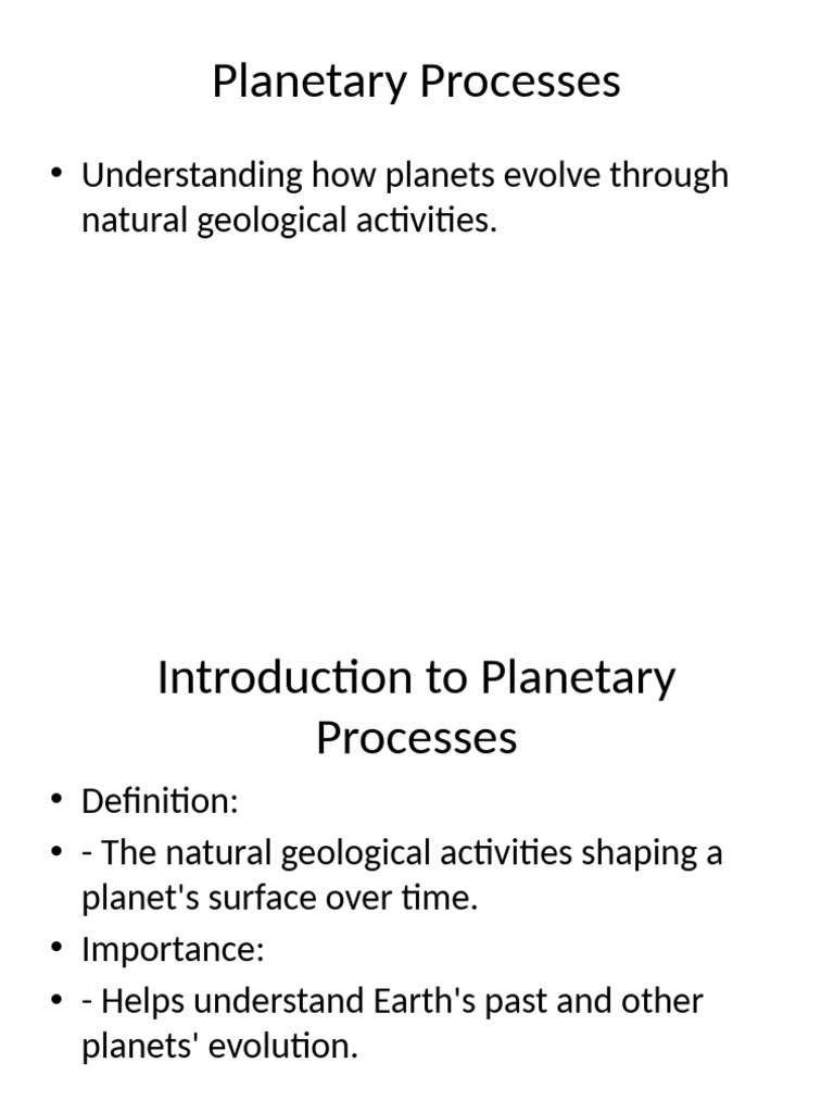 Planetary Processes Presentation | PDF