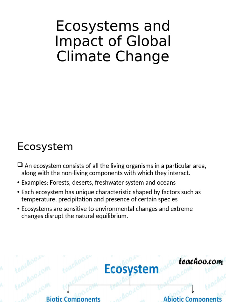 Ecosystems and Impact of Global Climate Change | PDF