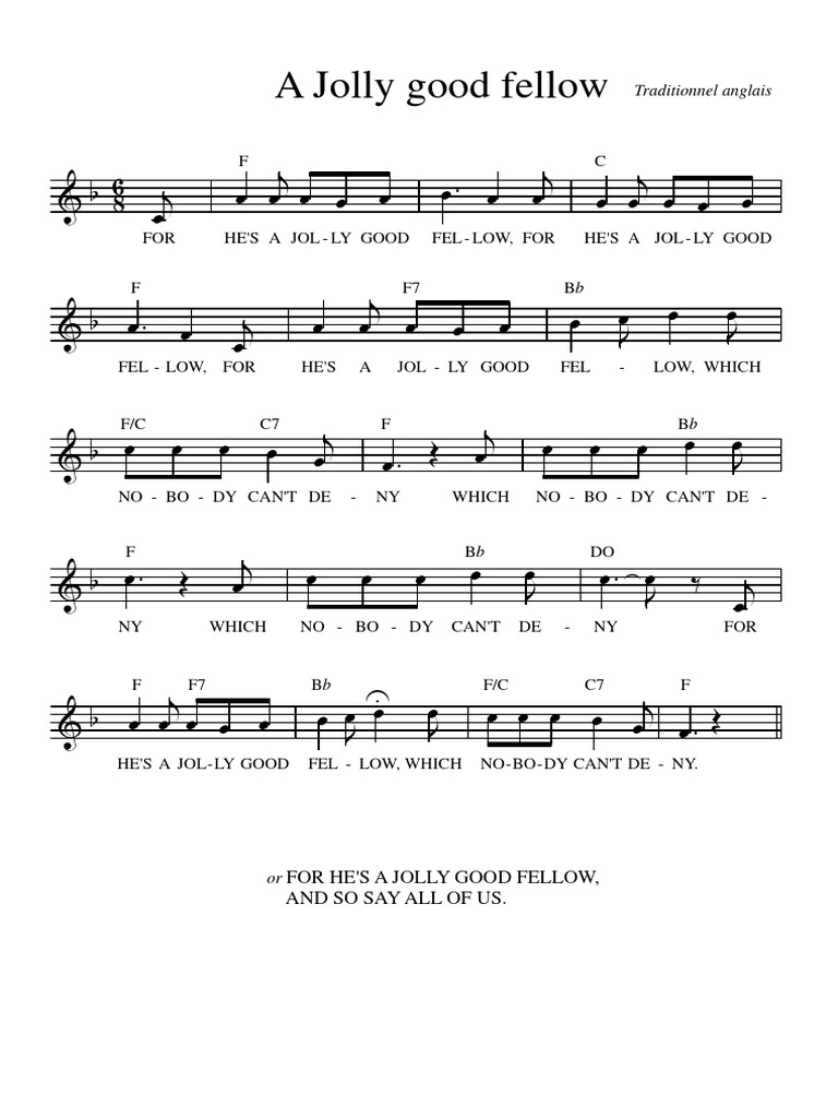 A Jolly Good Fellow - Accord | PDF