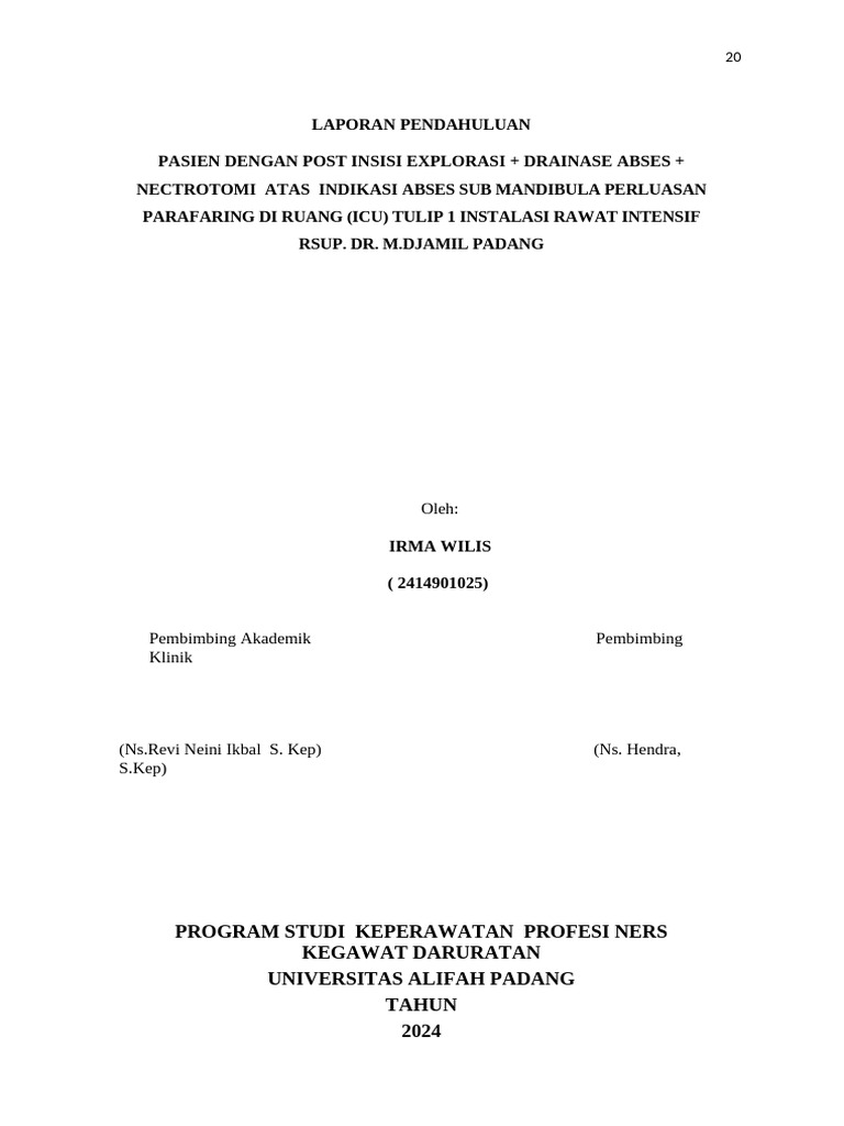 Penanganan Abses Sub Mandibula di ICU | PDF