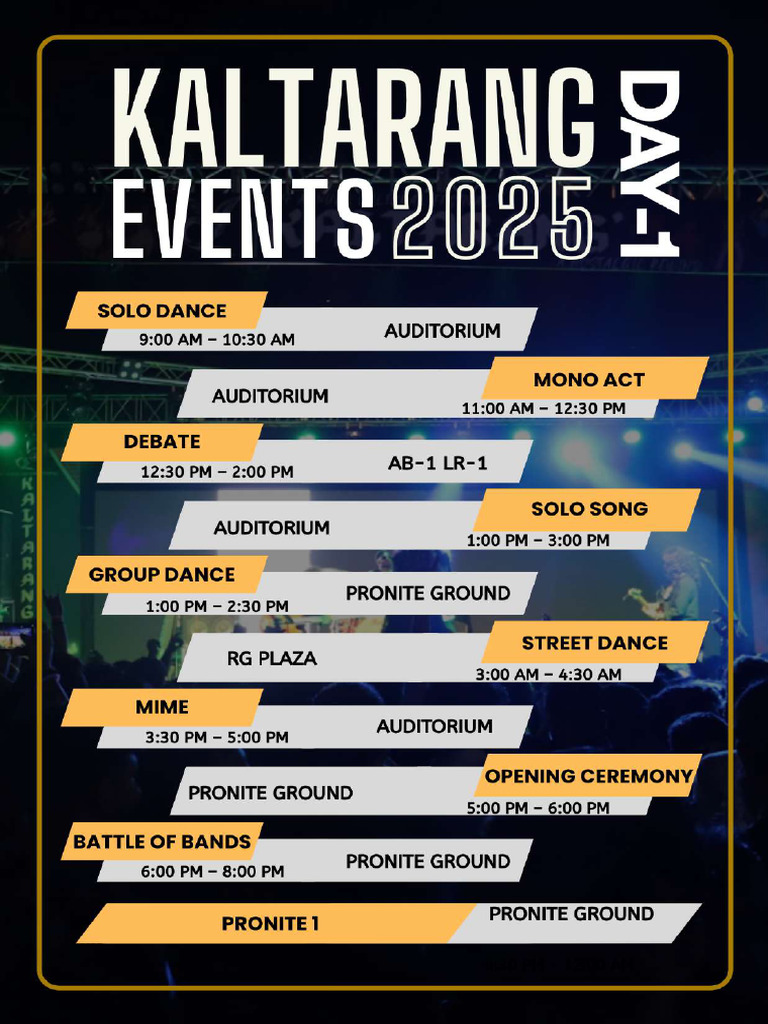 Kaltarang Event Schedule | PDF