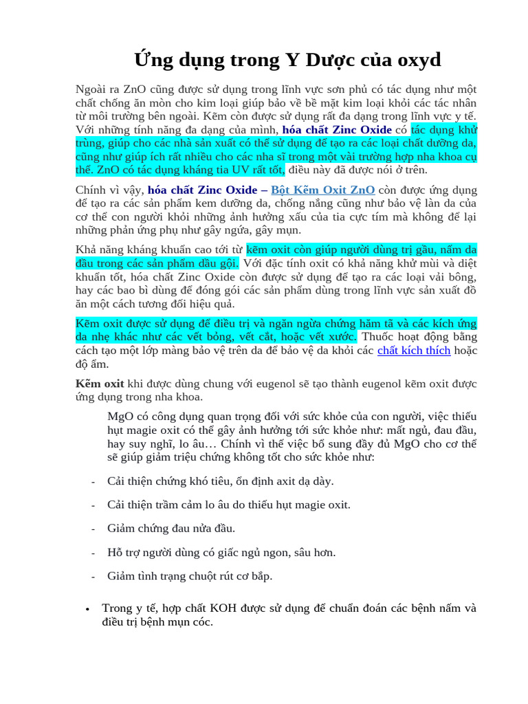 NG D NG Trong Y Dư C C A Oxyd | PDF