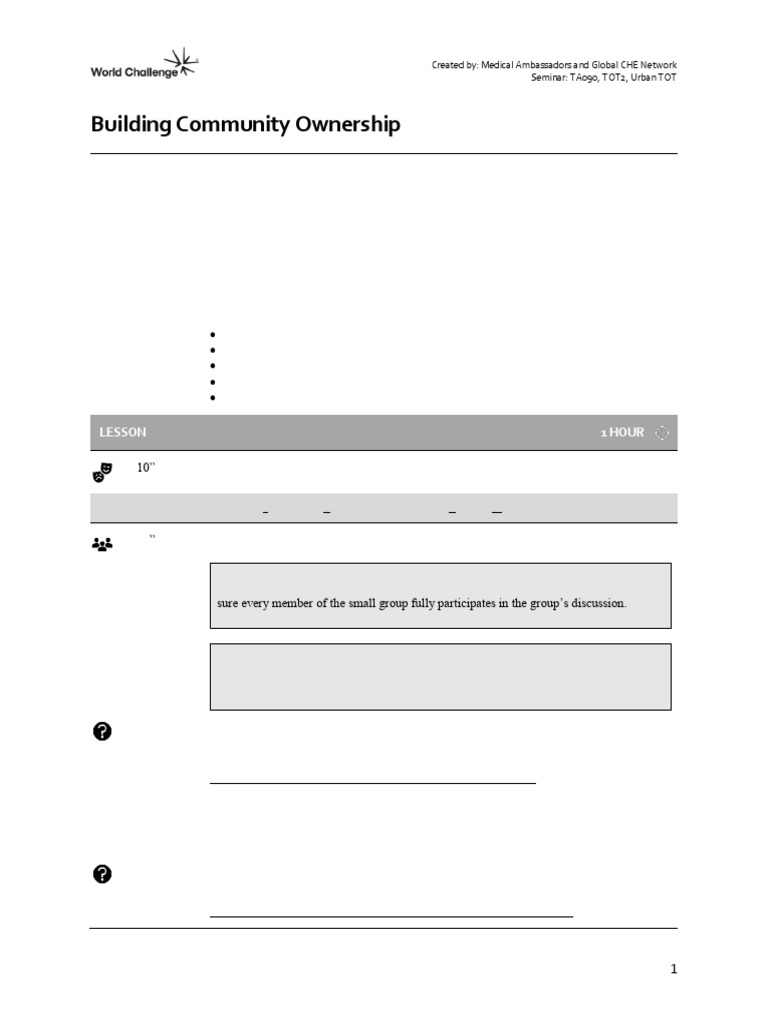 Building Community Ownership Strategies | PDF | Community | Ambulance