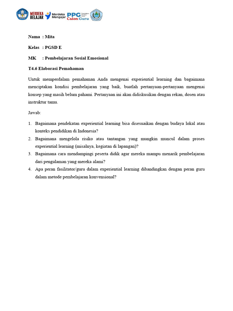 T4.6 Elaborasi Pemahaman-1 | PDF