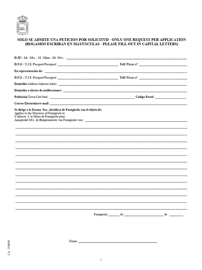 Solicitud General | PDF