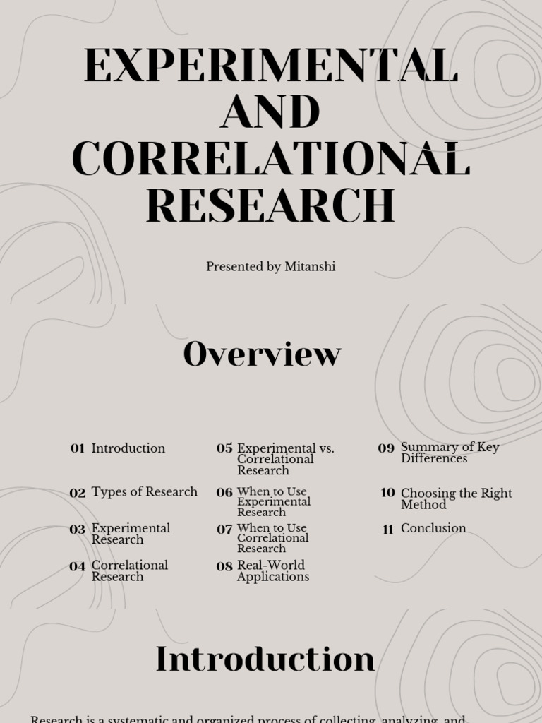Experimental vs. Correlational Research | PDF | Experiment | Methodology