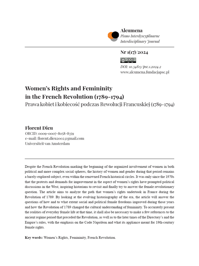 Women's Rights in the French Revolution | PDF | Maximilien Robespierre ...