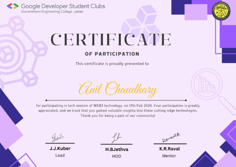 Anil Chaudhary Certificate WEB3 | PDF