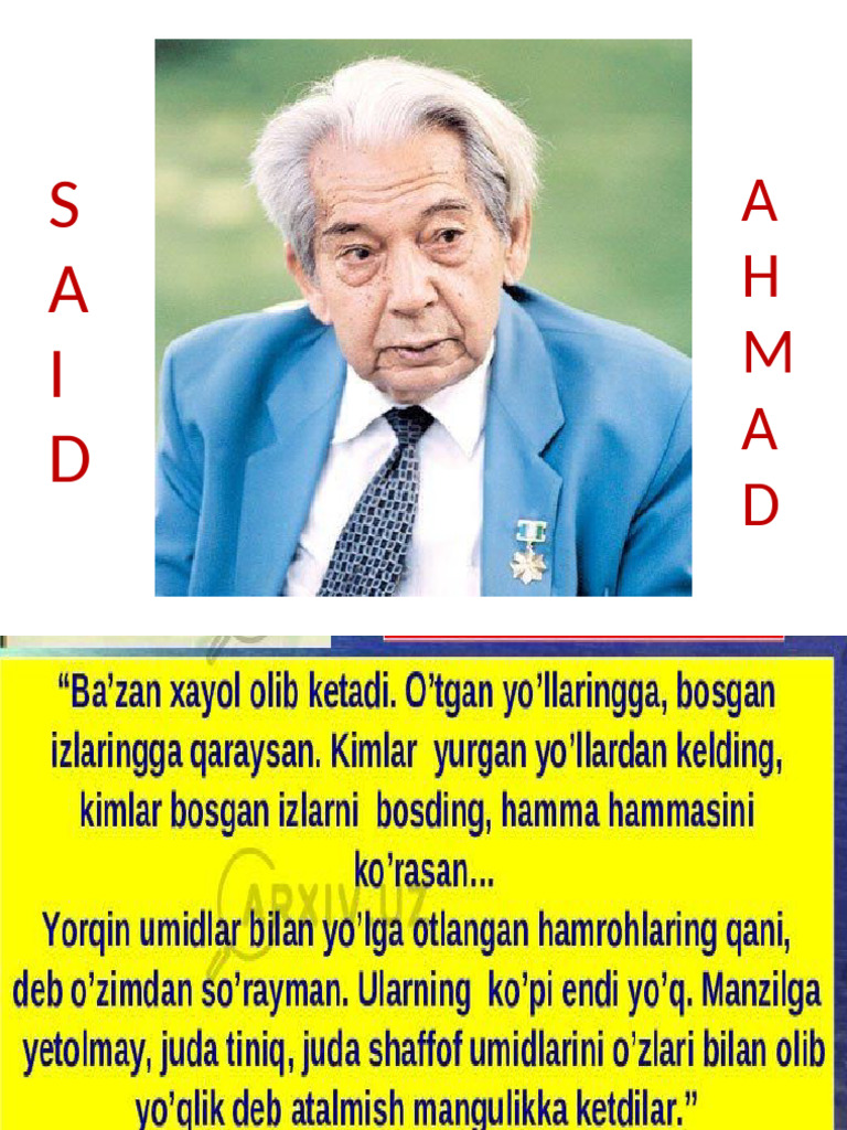Said Ahmad Hayoti Va Ijodi | PDF