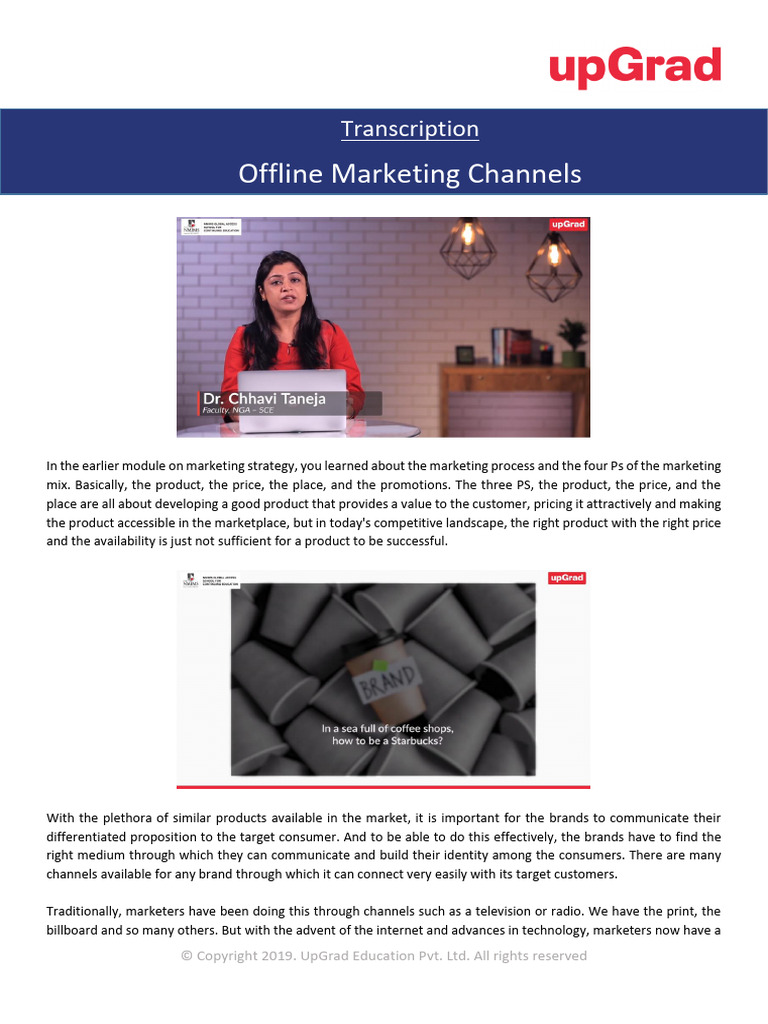 Transcription+-+Offline+Marketing+Channels | PDF | Brand | Marketing ...