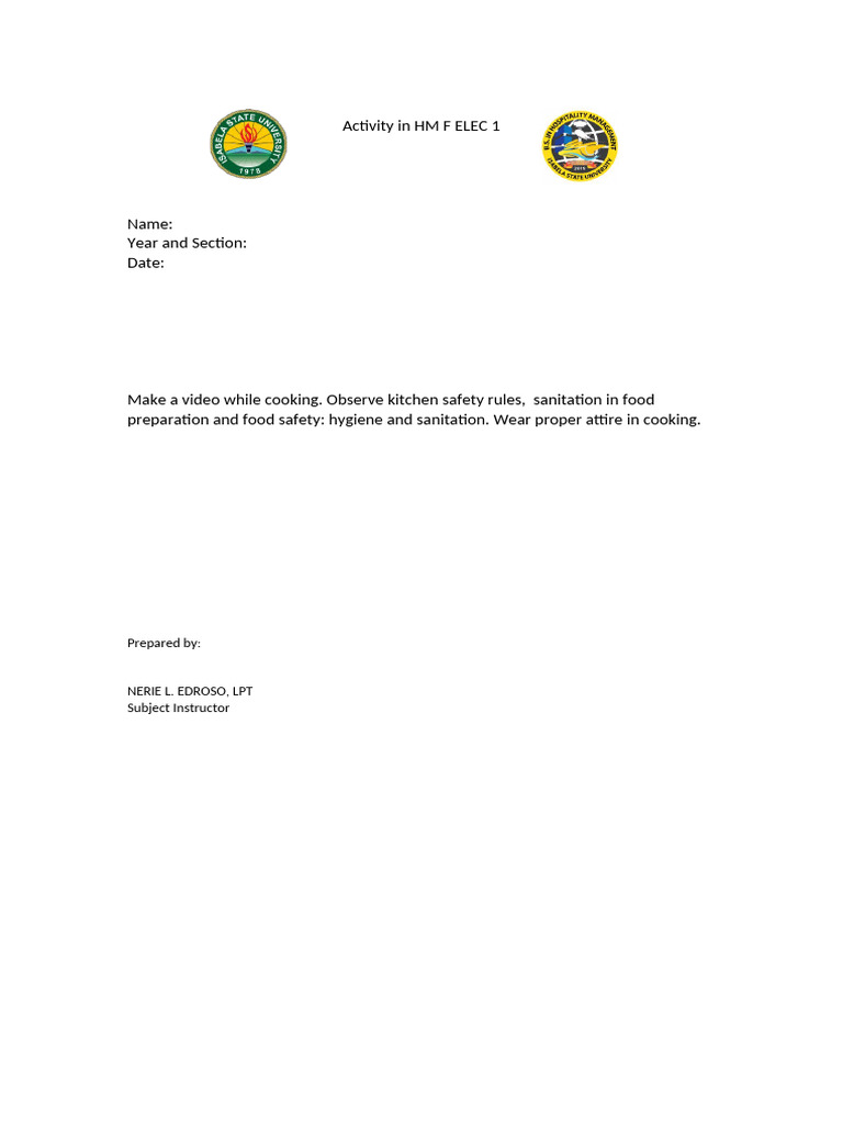 Video Activity in HM F ELEC 1 | PDF