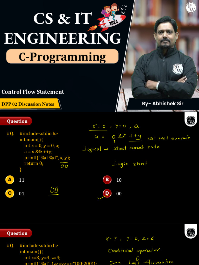 C Programming Control Flow Questions | PDF | Programming Paradigms ...