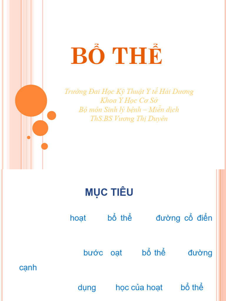 Miễn dịch đại cương phần Bổ thể | PDF